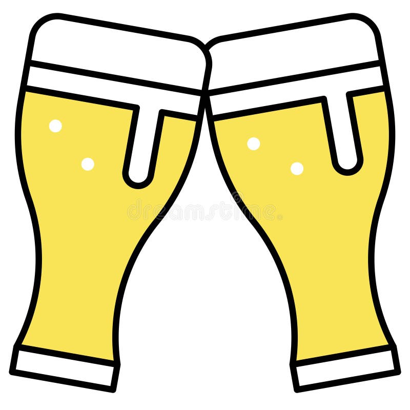 Two Pints of Beer Icon, Summer Vacation Related Vector Stock Vector ...