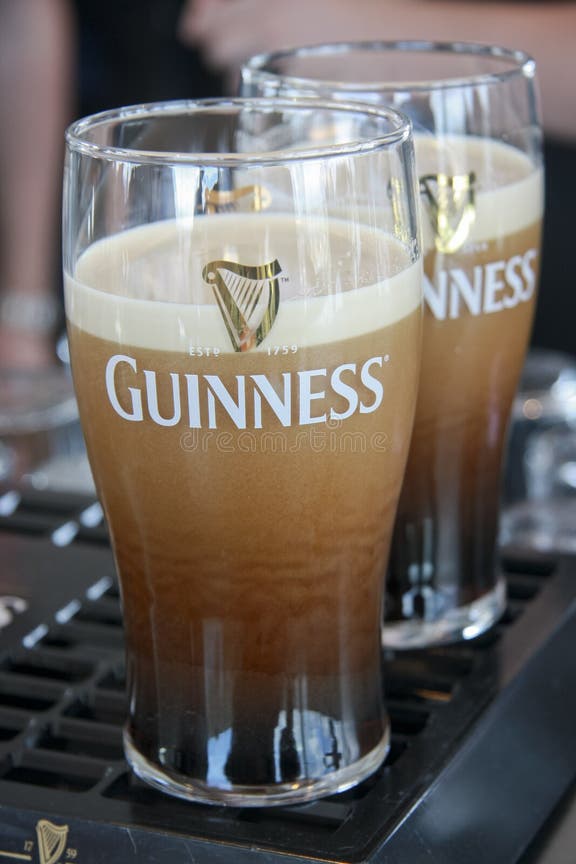 Two Pints of Beer Served at the Guinness Brewery Editorial Photo ...