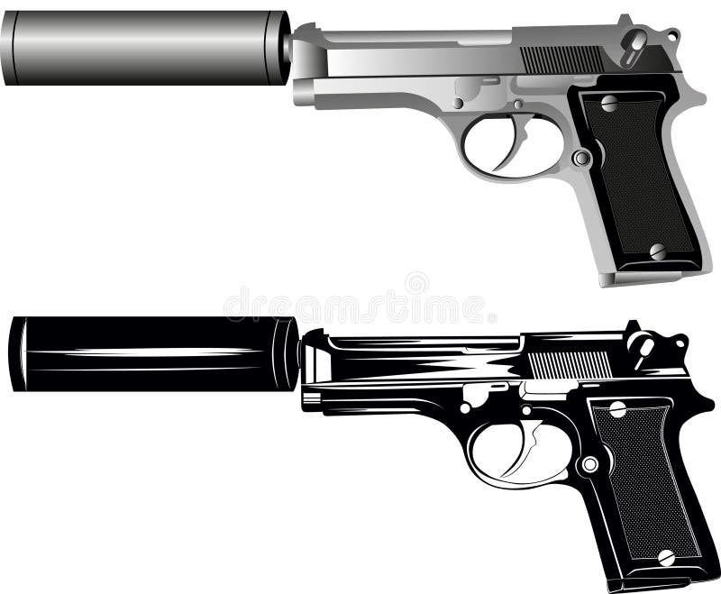 Two pistols stock vector. Illustration of handgun, automatic - 18375405