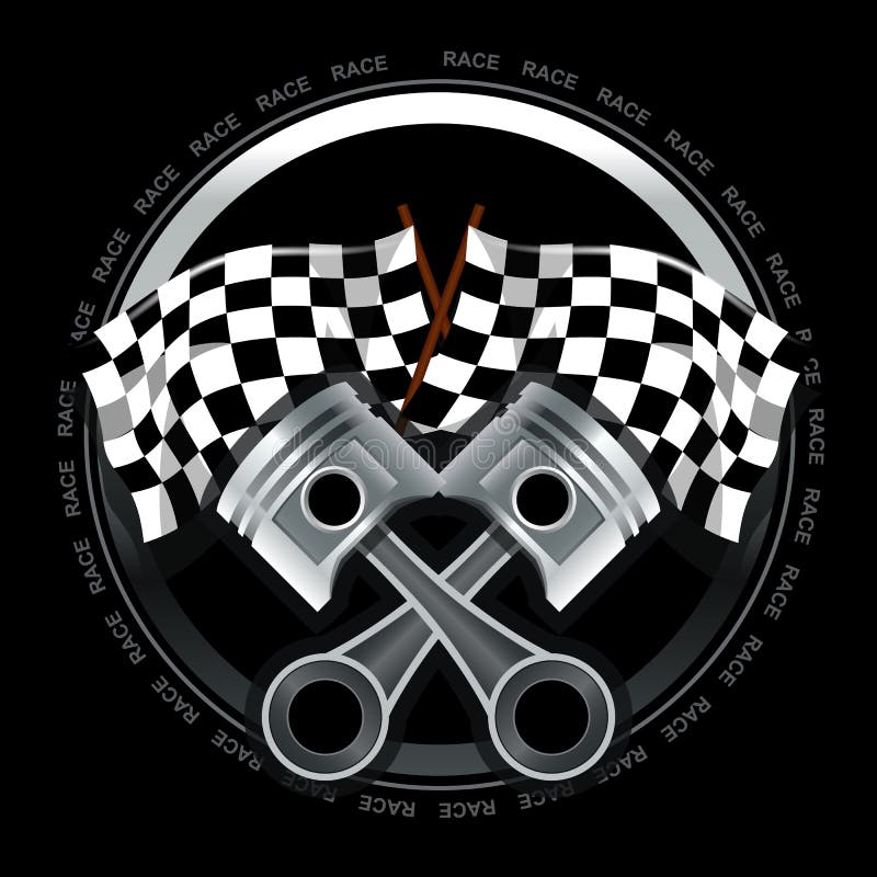 Two pistons on Race flag stock vector. Illustration of flag - 118395729