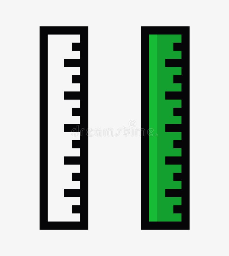 Set Ruler Pixel Art Icon Vector Illustration. Stock Vector ...