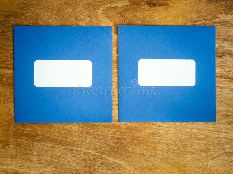 Two Plain Blue Windowed Envelopes Side by Side Stock Image - Image of ...