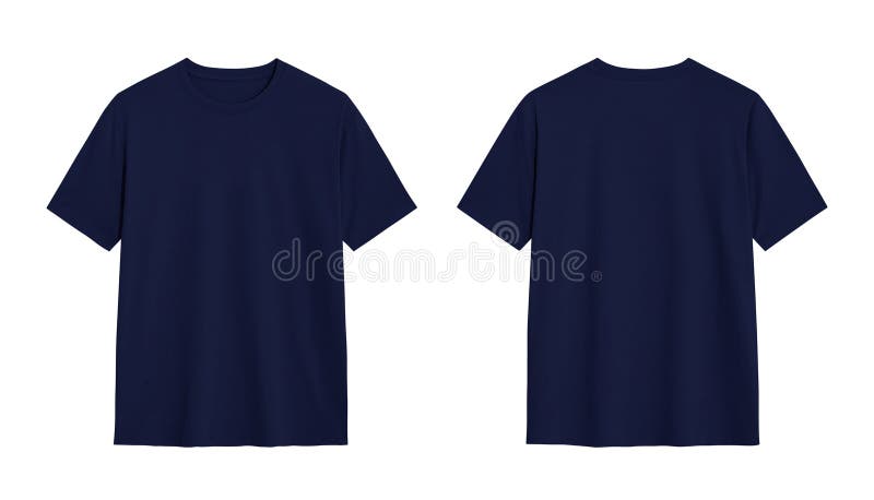 Two Plain Navy Blue T Shirts on a White Background Stock Image - Image ...