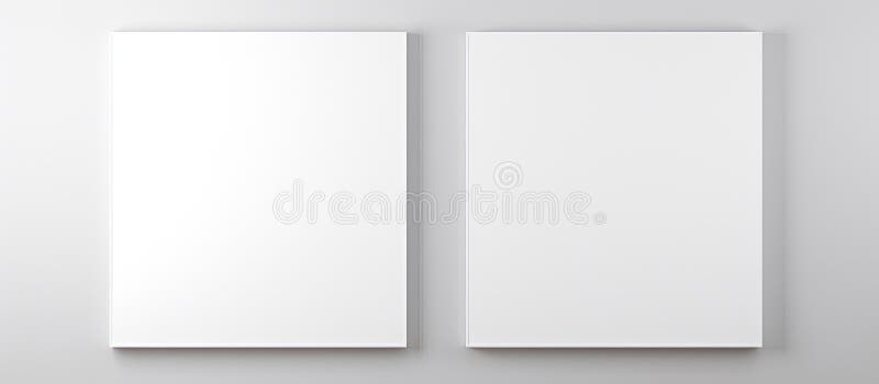 Two Plain White Vertical Posters on Wall Stock Image - Image of white ...