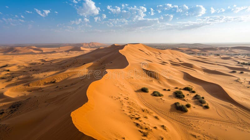 Two Planes Fly Overhead in an Aerial View of a Desert Stock Image ...