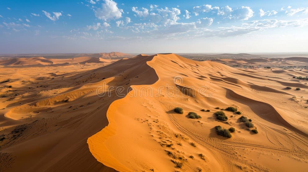 Two Planes Fly Overhead in an Aerial View of a Desert Stock Image ...