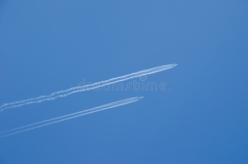 Two Planes Flying in Parallel Stock Photo - Image of transport ...