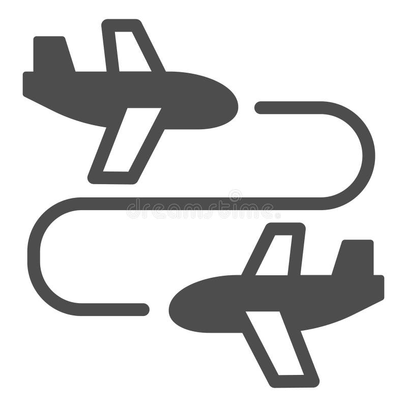 Two Planes and Round Trip Solid Icon, Traveler Survey Concept. Vector Graphics Stock ...