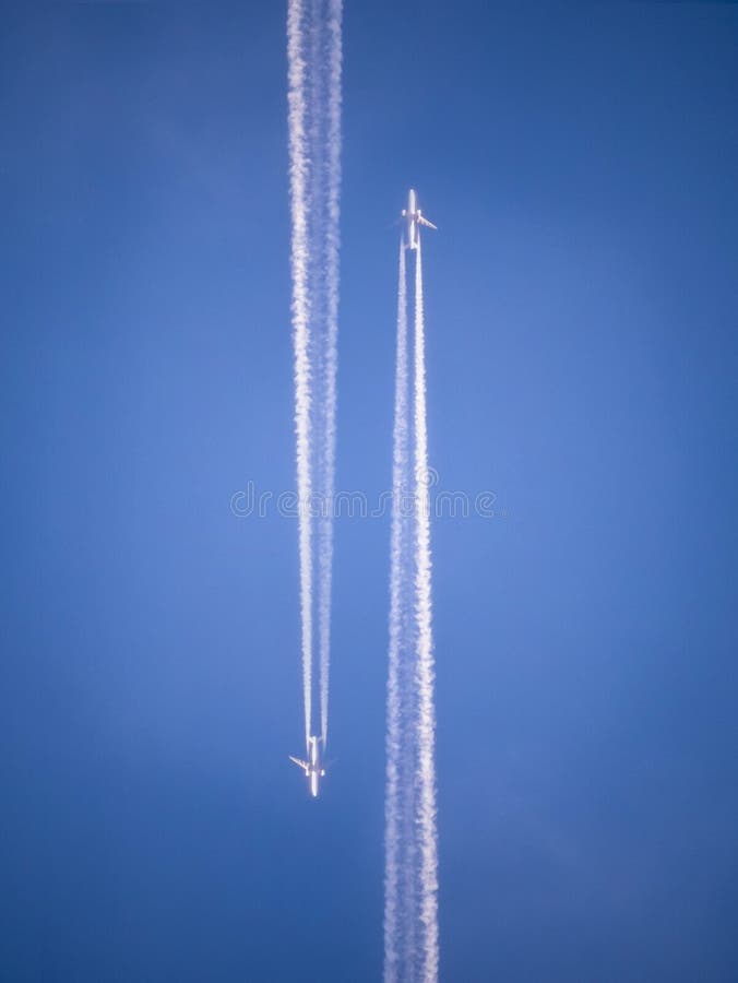 Two planes at the sky stock image. Image of next, planes - 140189191