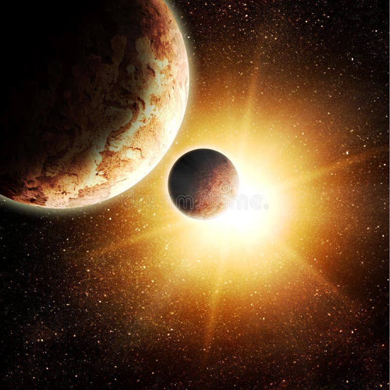 Two planets stock illustration. Illustration of cluster - 22708345
