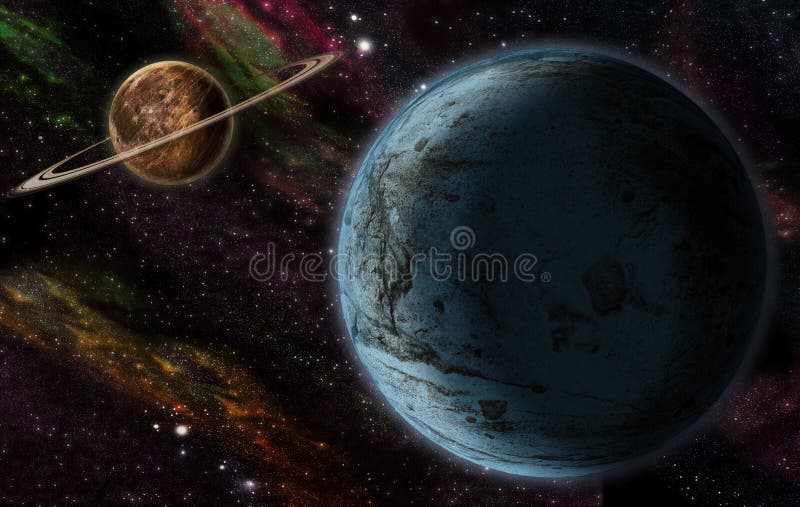 Two planets stock illustration. Illustration of asteroid - 7068627