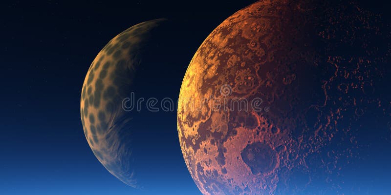 Two planets stock illustration. Illustration of galactic - 727613