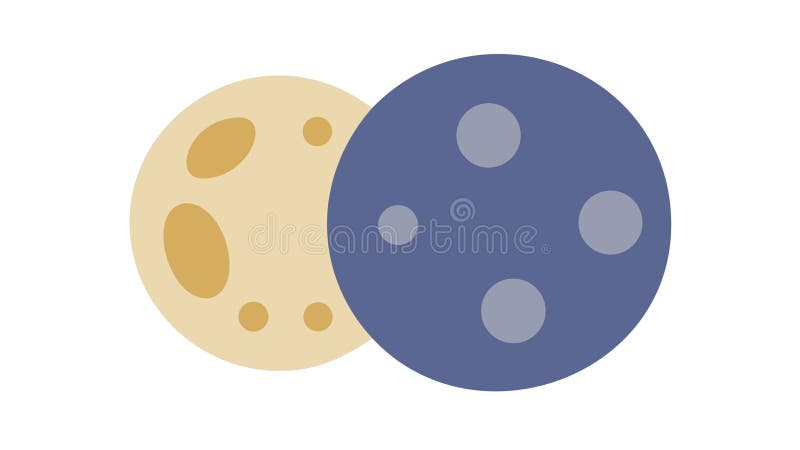Two Planets Moon Space Celestial Bodies Icon, Vector Design Generative ...