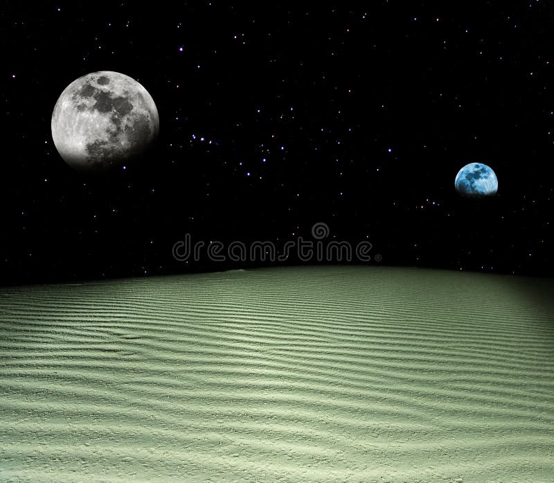 Two planets at the night stock photo. Image of dust, satellite - 13815822