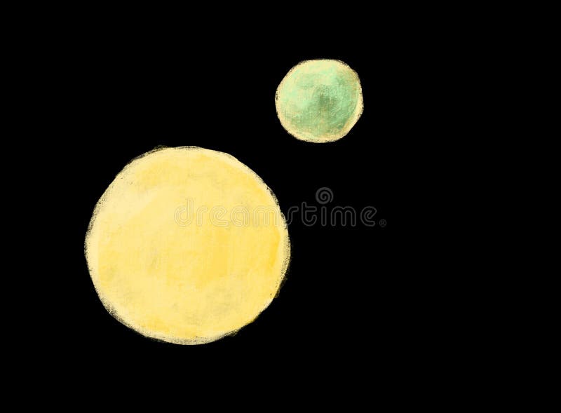 Two Planets Spheres Shape Illustration Sketch Art Stock Illustration ...