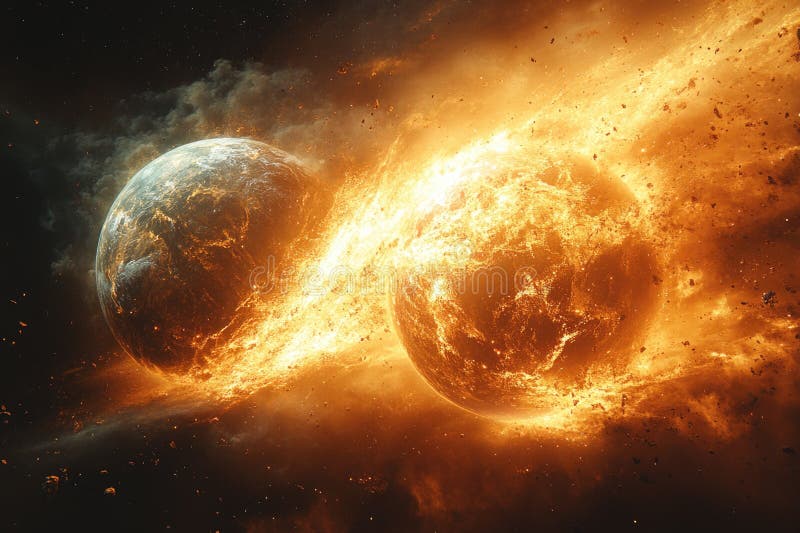 Two Planets Visible in the Night Sky with Stars and Clouds Stock Image ...