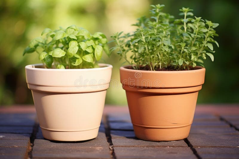 Two Plant Pots Separated from a Group Stock Illustration - Illustration ...