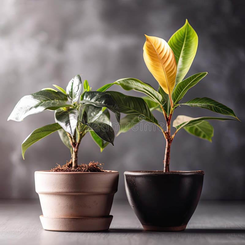 Two Plants Sitting beside One Another, Leaning into Each Other Stock ...