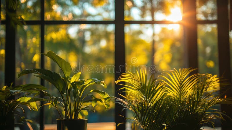 Two Plants in Vases Placed on a Table Create a Vibrant Indoor Decor ...