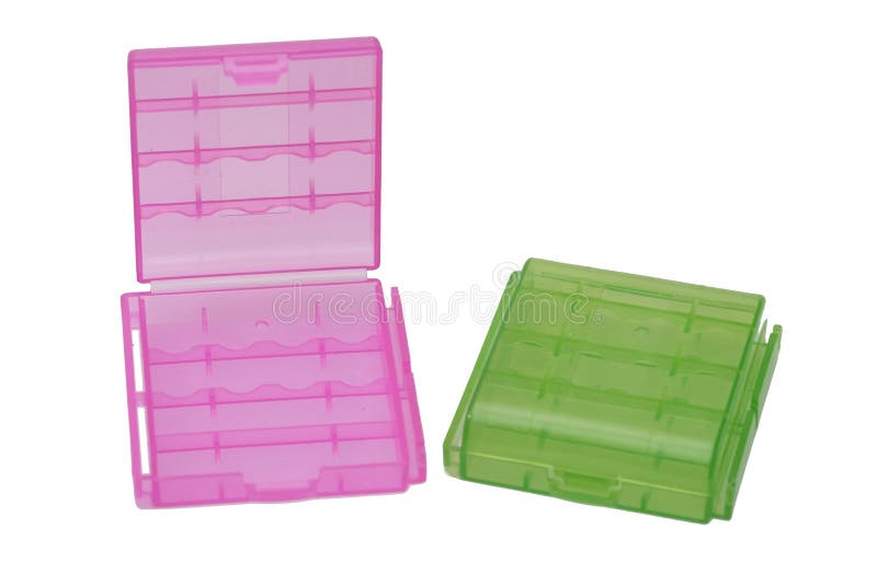Two Plastic Battery Holder on White Stock Photo - Image of electronic ...