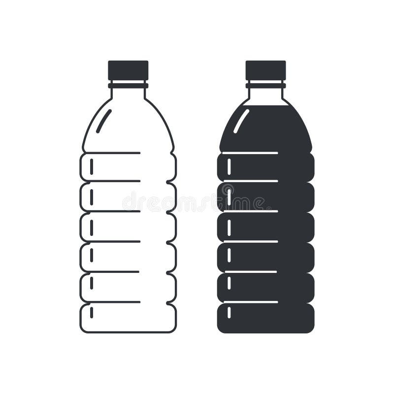 Two Plastic Bottles on a White Background, Empty and Full. Flat Style Icons Stock Vector ...