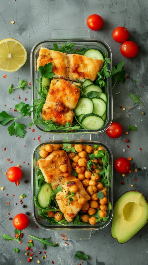 Two Plastic Containers Filled with Food Sit on a Table Next To a Lemon ...