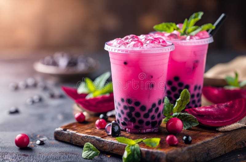 Vibrant Beetroot Bubble Tea Stock Image - Image of beetroot, berries ...