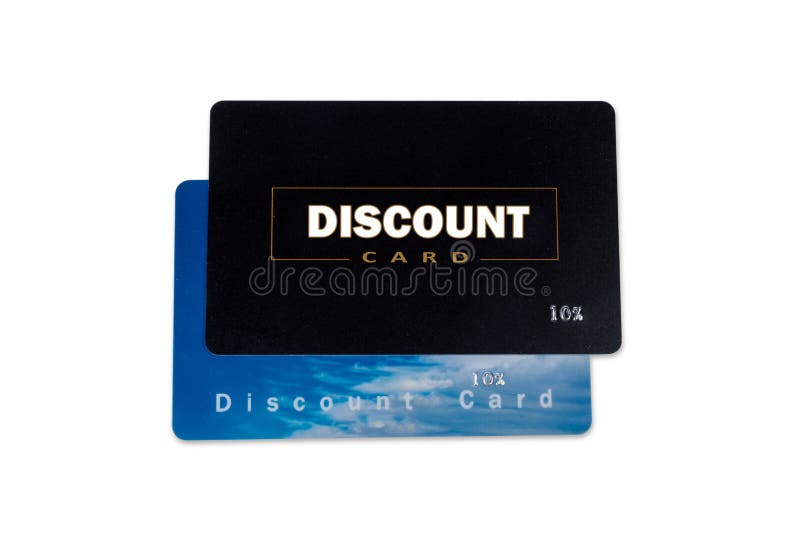 Two Plastic Discount Cards Close-up on a White Background Stock Image ...