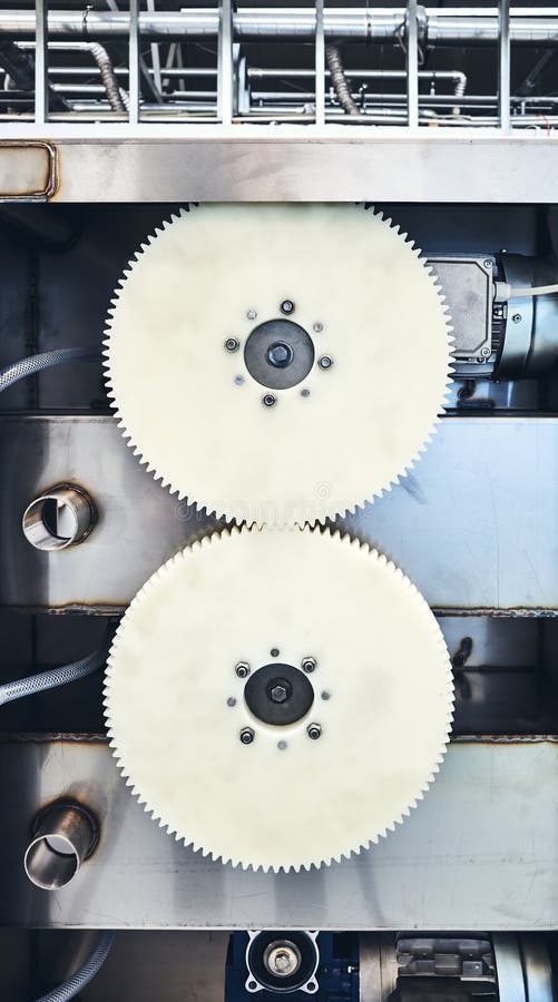 Two Plastic Meshing Gears Transmitting Rotational Motion of a Machine ...