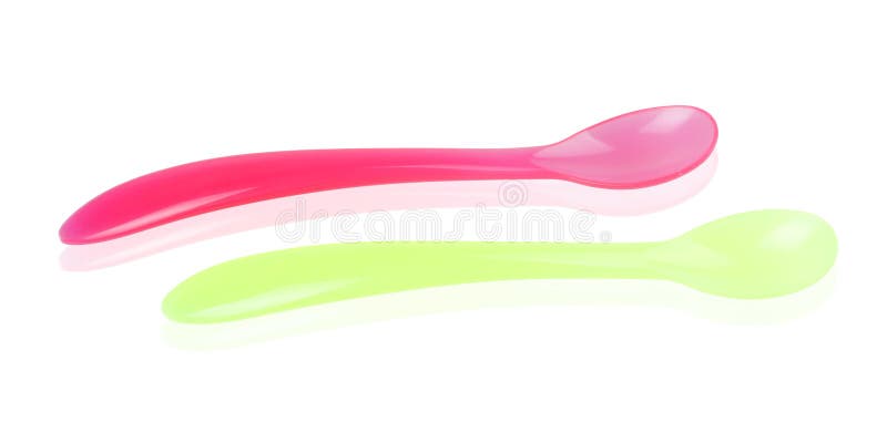 Two plastic spoon stock image. Image of colourful, pink - 41336059