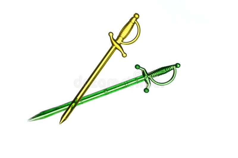 Two plastic swords stock image. Image of little, yellow - 10990827