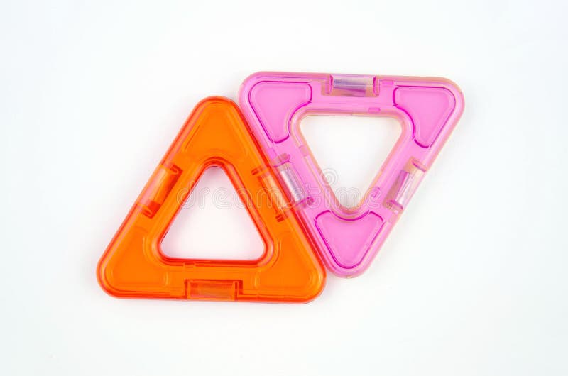 Two Plastic Triangles from Transparent Magnet Constructor Kit (puzzle ...