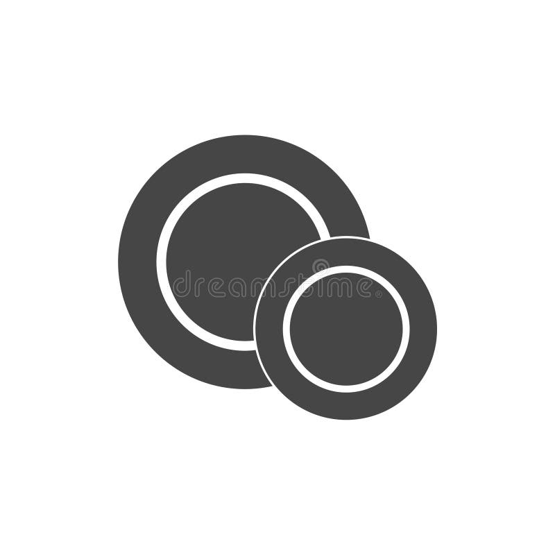 Two plates icon stock vector. Illustration of diner - 125096314