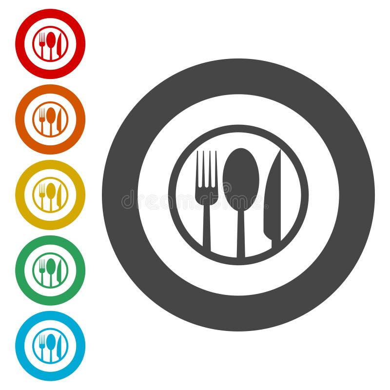 Two plates icon stock vector. Illustration of badge - 138631279