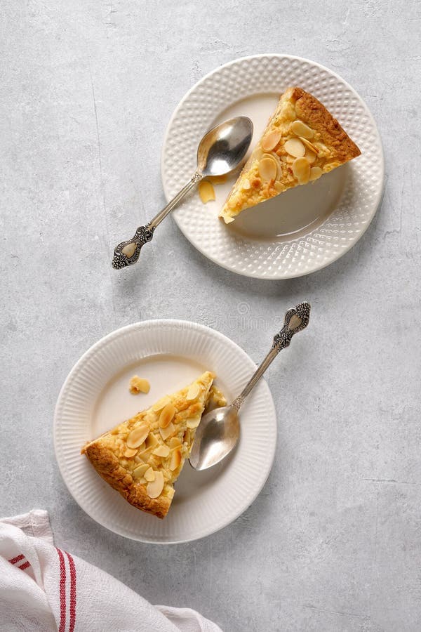 Two Plates with Pieces of Apple Pie, Top View Stock Photo - Image of ...