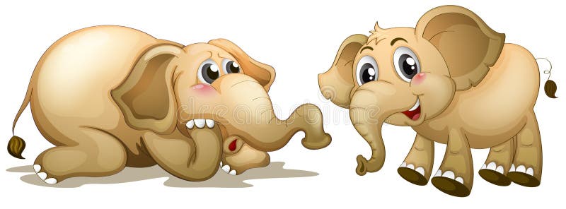 Two playful elephants stock illustration. Illustration of play - 44306164