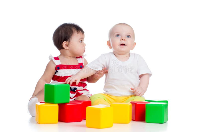 Two babies girls playing stock photo. Image of colorful - 29225942