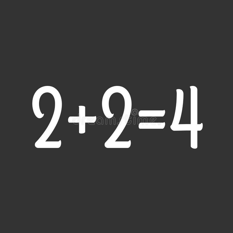 Two plus two four stock vector. Illustration of count - 226516384