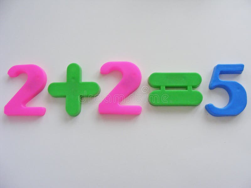 Two Plus Two Equals Five Chalkboard Stock Image - Image of incorrect ...