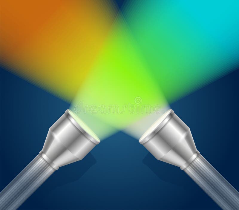 Two Pocket Torch Light. Vector Stock Vector - Illustration of beam ...