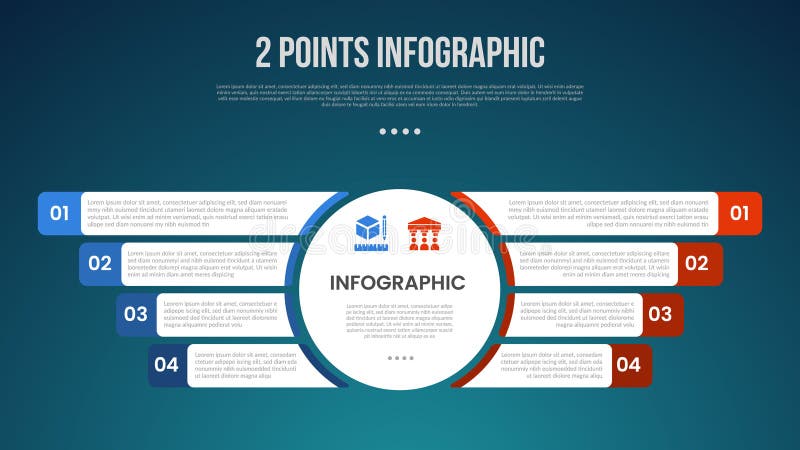 2 or Two Point Template Comparison Versus Things in Infographic with ...