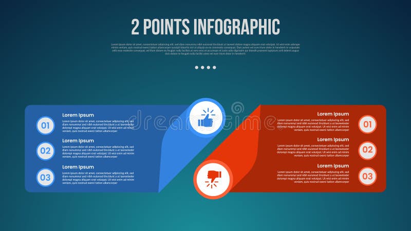 2 or Two Point Template Comparison Versus Things in Infographic with ...