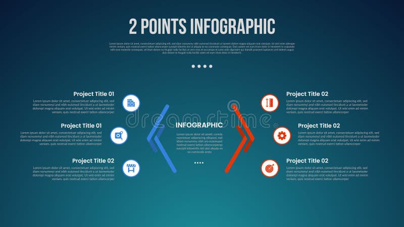 2 or Two Point Template Comparison Versus Things in Infographic with ...