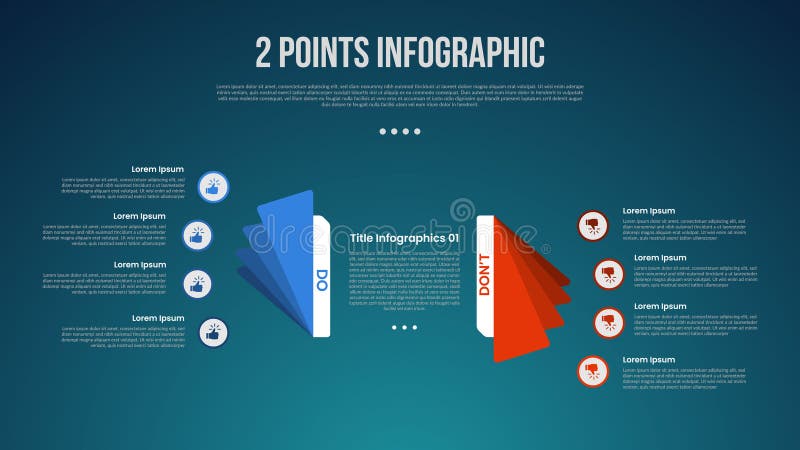 2 or Two Point Template Comparison Versus Things in Infographic with ...