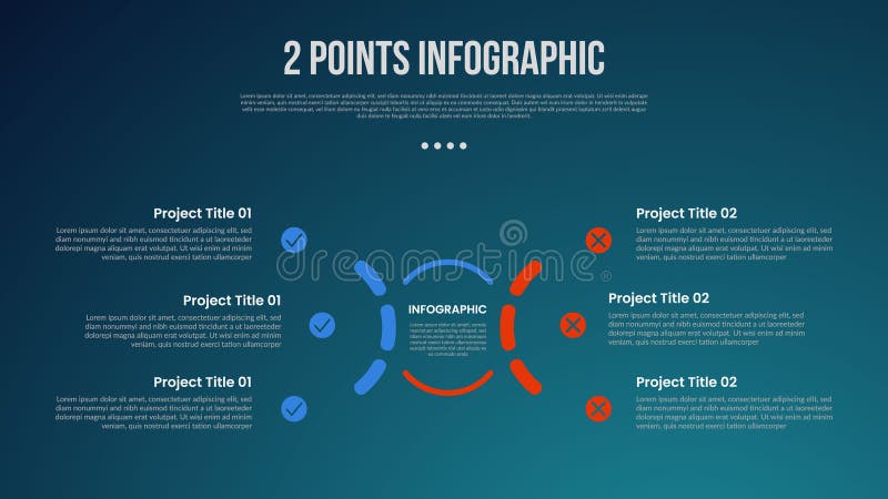 2 or Two Point Template Comparison Versus Things in Infographic with ...