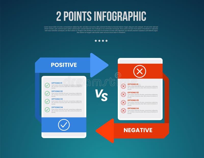 2 or Two Point Template Comparison Versus Things in Infographic with ...