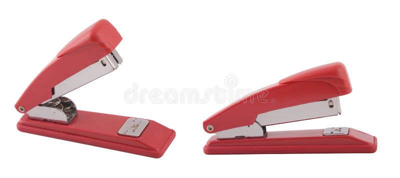 Top View of Stapler and Staples Isolate on White Background. Stock ...