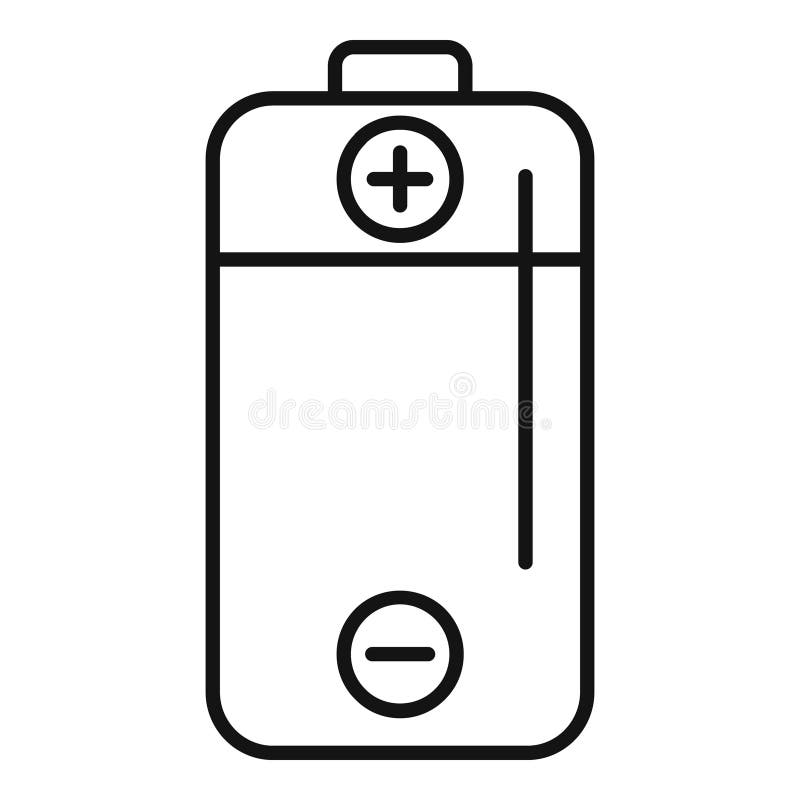 Two Polar Battery Icon Outline Vector. Charging Mobile Step Stock ...