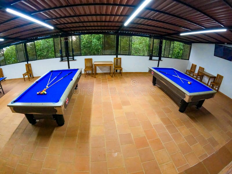Two Pool Tables Ready To Play Stock Image - Image of game, group: 254096593