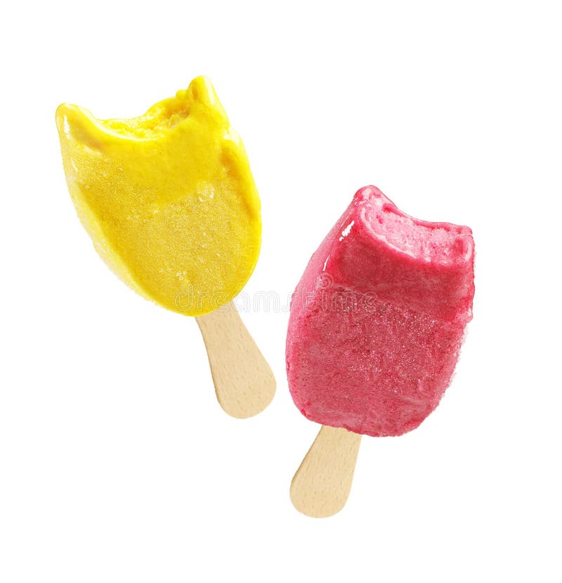 Two popsicle stock image. Image of treat, yellow, frost - 31863819